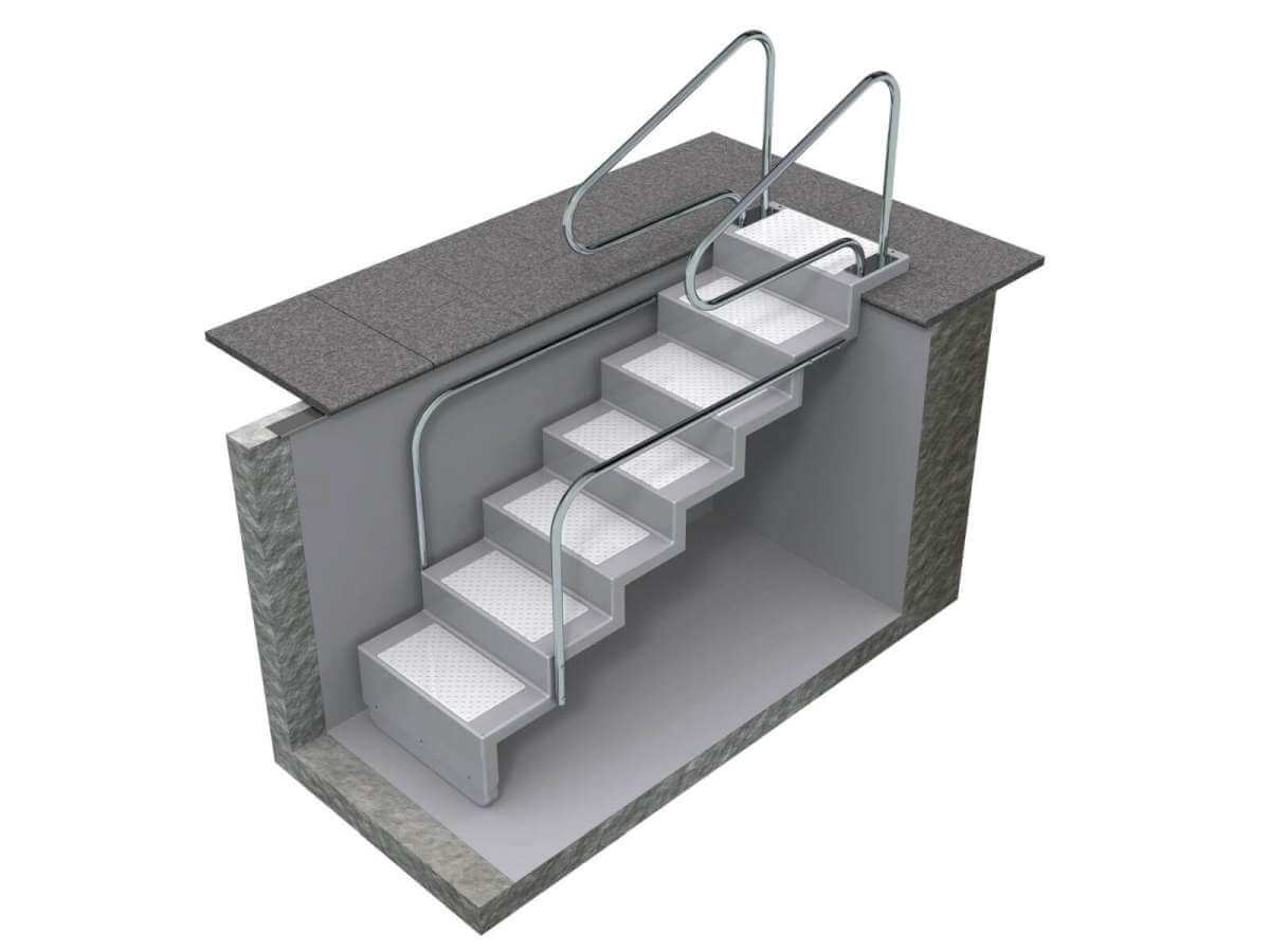 Universal-Pooltreppe Eleganz 80 U lang Universaltreppe